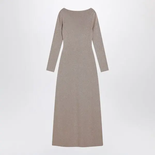 Max Mara Viscose And Lurex Yarn Long Dress - Cream