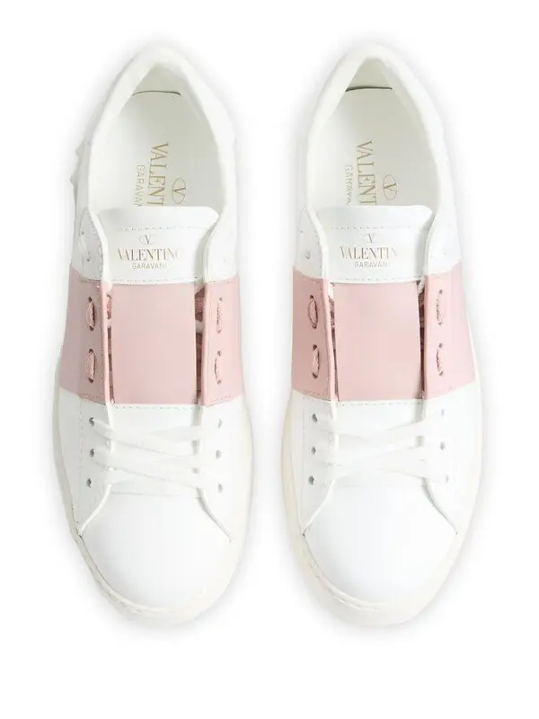 Valentino Garavani Open Leather Sneakers With Rockstud Detailing - Multicolor