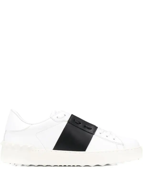 Valentino Garavani Open Leather Sneakers With Rockstud Detailing - Multicolor