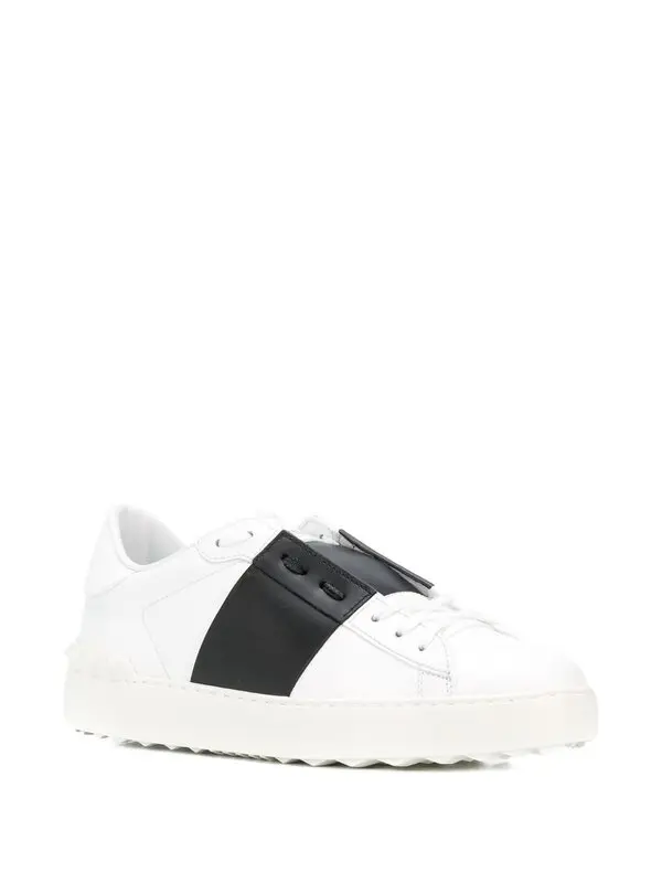 Valentino Garavani Open Leather Sneakers With Rockstud Detailing - Multicolor