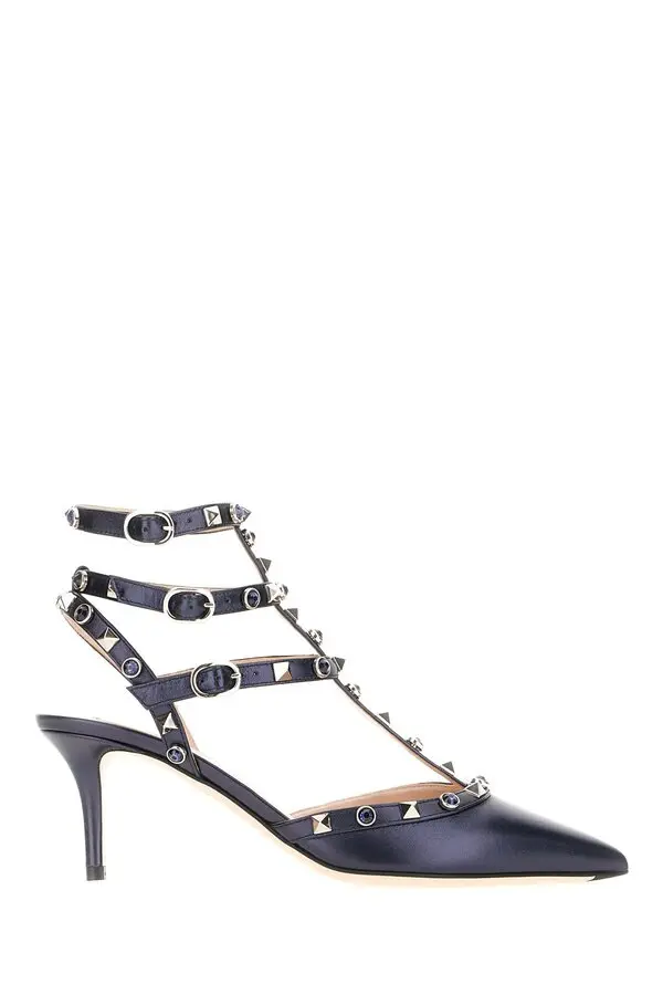 Valentino Garavani Studded Strappy Pointed Toe Pumps - Multicolor