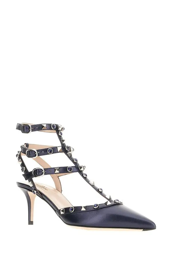 Valentino Garavani Studded Strappy Pointed Toe Pumps