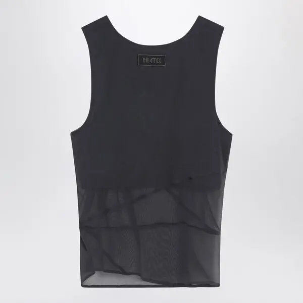 Attico Silk Tank Top - Gray
