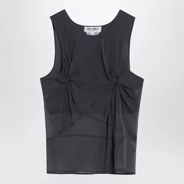 Attico Silk Tank Top - Gray