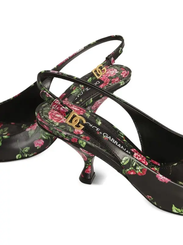 Dolce & Gabbana Floral Print Slingback Pumps