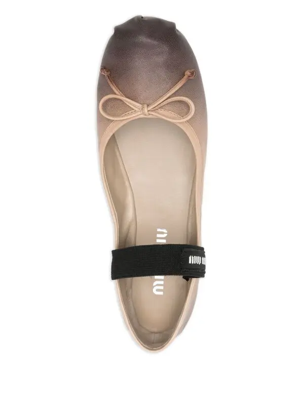 Miu Miu Leather Ballerina Flats - Multicolor