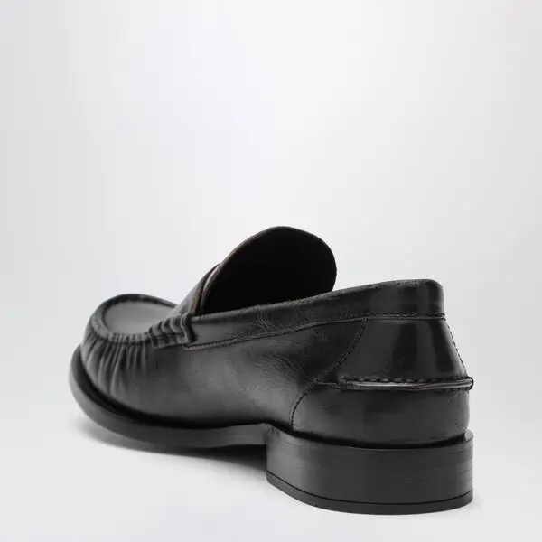 Prada Polished Leather Loafers - Black