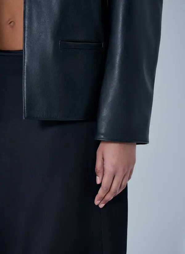 TOTEME Open Front Leather Jacket