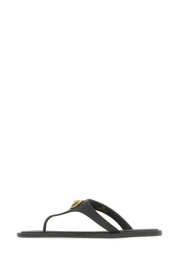 Versace Flat Slip-on Slippers With Medusa Detail - Multicolor