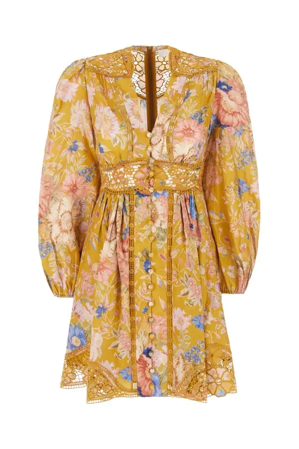 Zimmermann Floral Lace Trimmed Dress