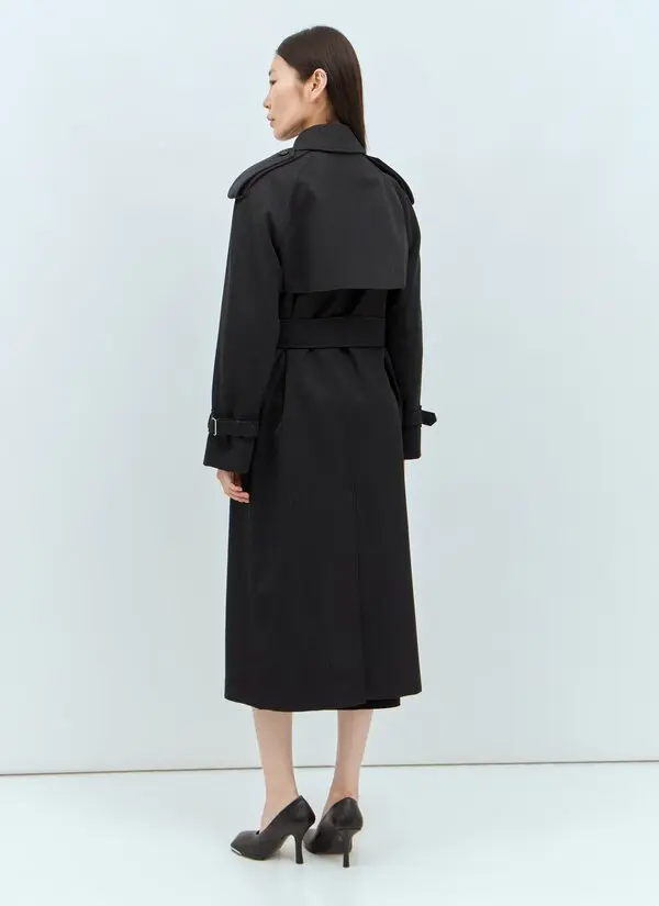 Burberry Long Wool Twill Trench Coat