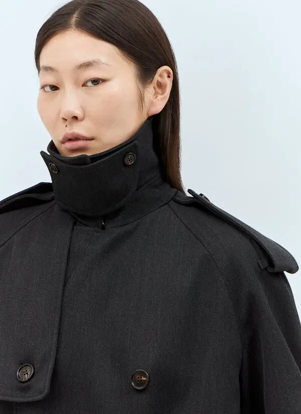 Burberry Long Wool Twill Trench Coat