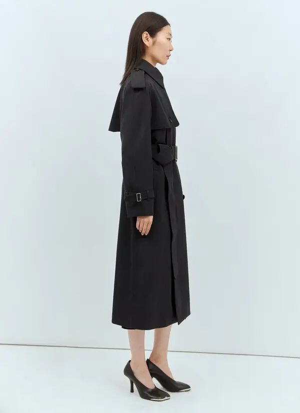 Burberry Long Wool Twill Trench Coat