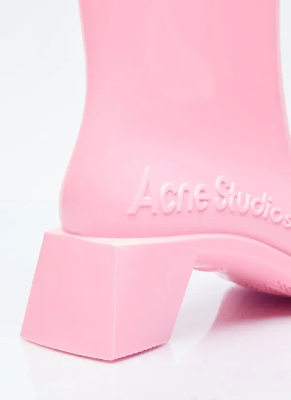 Acne Studios Rubber Ankle Boots With Embossed Logo - Pink