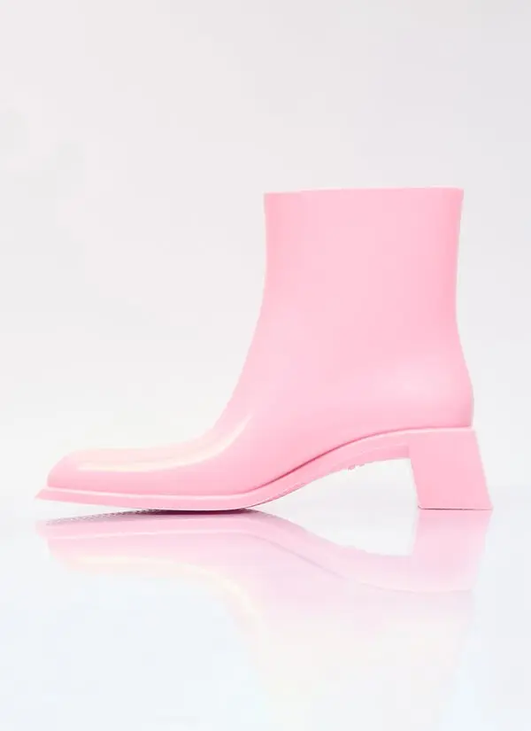 Acne Studios Rubber Ankle Boots With Embossed Logo - Pink