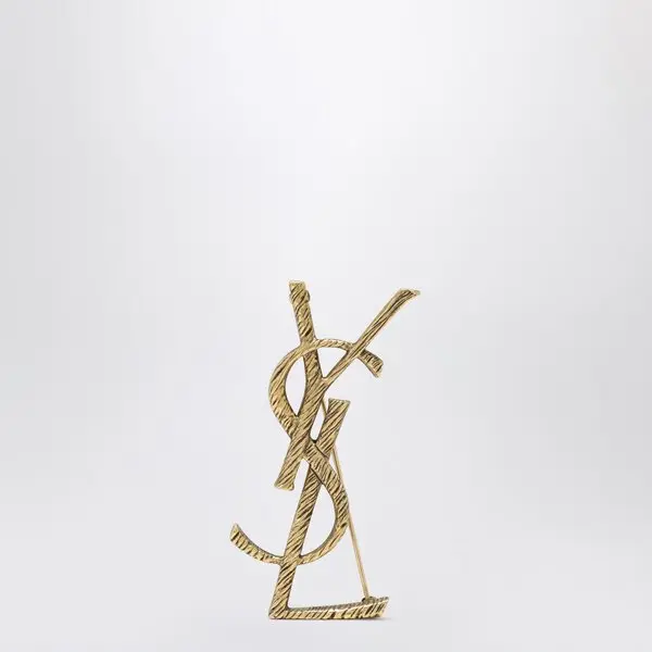 Saint Laurent Cassandre Brooch In Metal - Silver