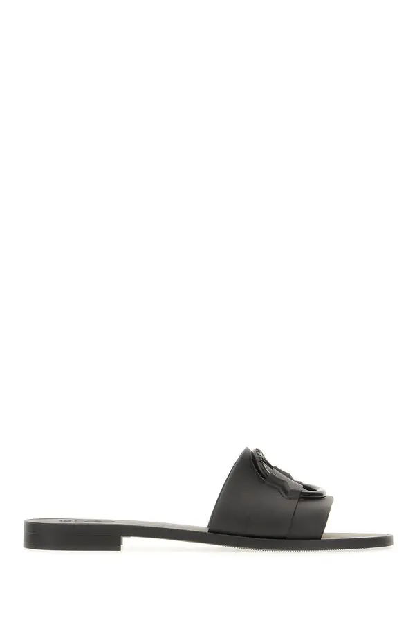Moncler Flat Slides With Logo Detailing
