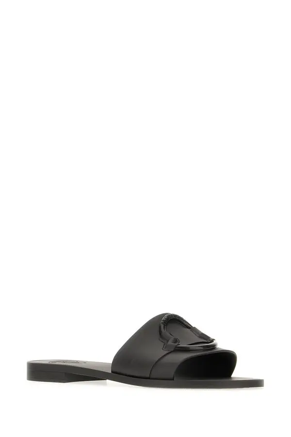 Moncler Flat Slides With Logo Detailing
