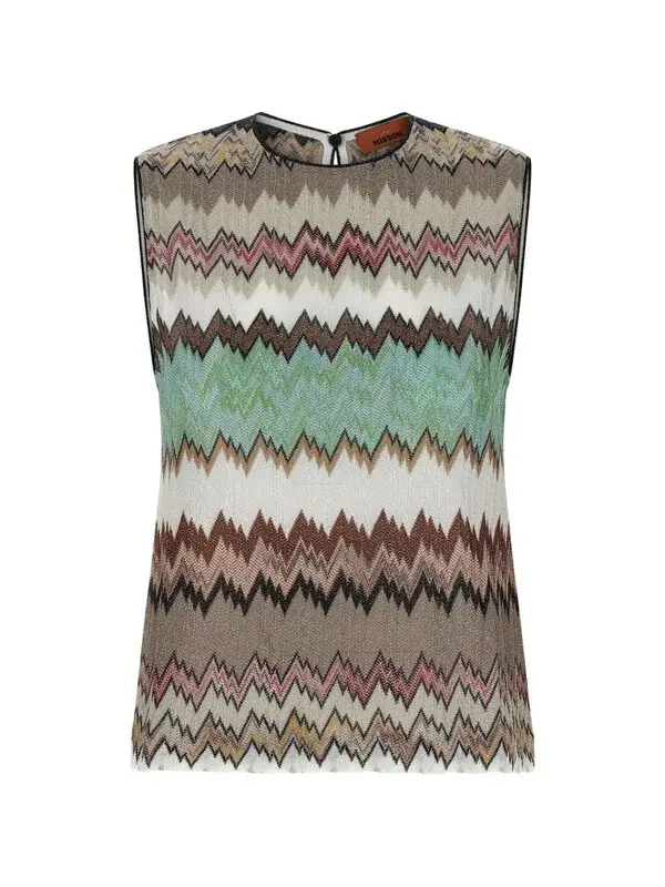 Missoni Sleeveless Zigzag Knit Top - Multicolor