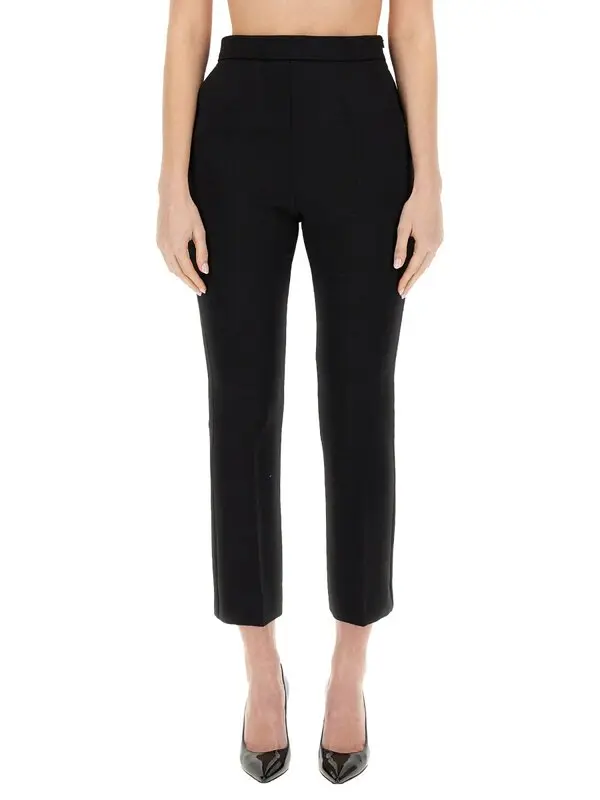 Max Mara Nepeta Virgin Wool Stretch Trousers - Black