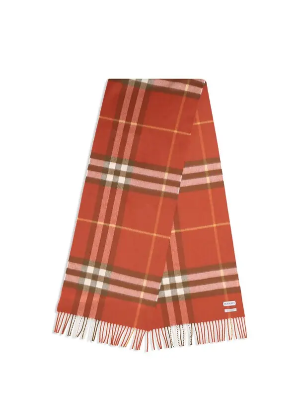 Burberry Cashmere Check Scarf - Red