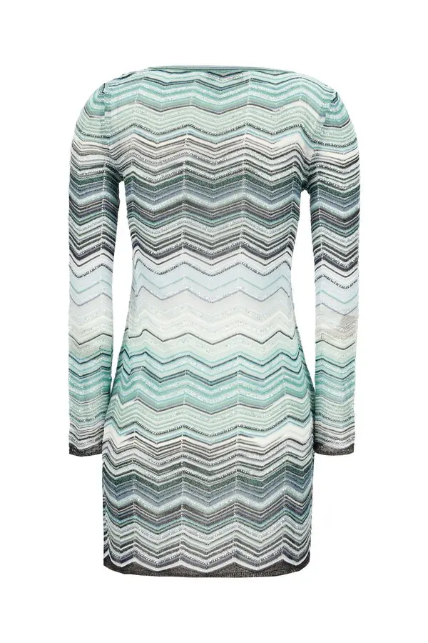 Missoni Long Sleeve Zigzag Knit Dress