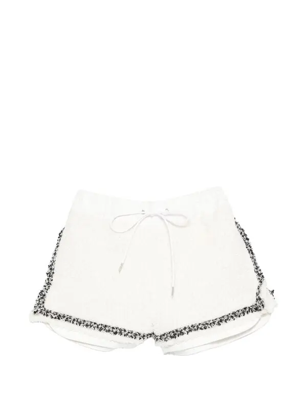 Sacai Tweed Shorts With Drawstring - Multicolor