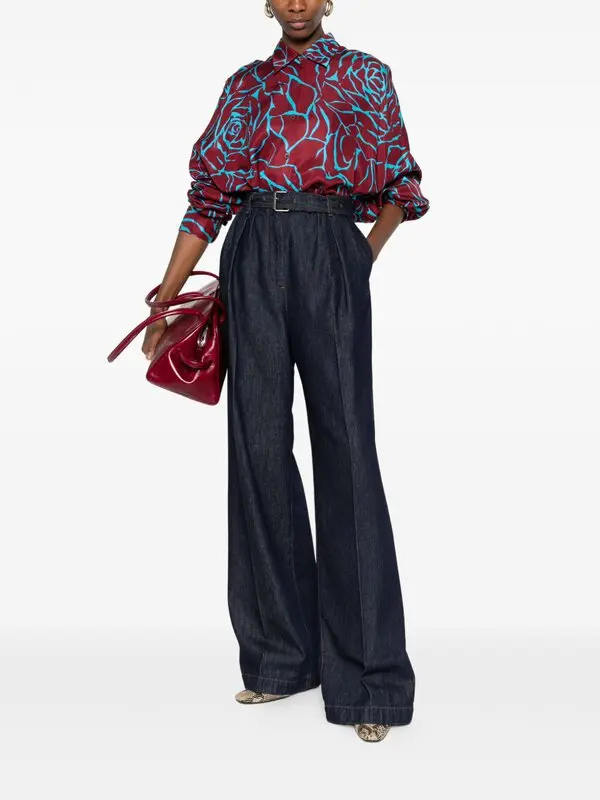 Dries Van Noten Casia Floral Print Silk Shirt