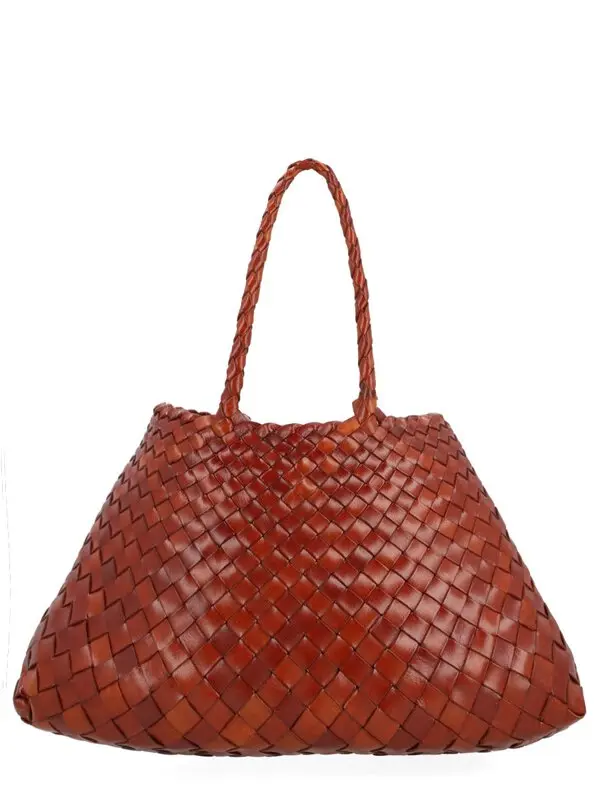 Dragon Diffusion Borsa Santa Croce Small Woven Leather Bag - Brown