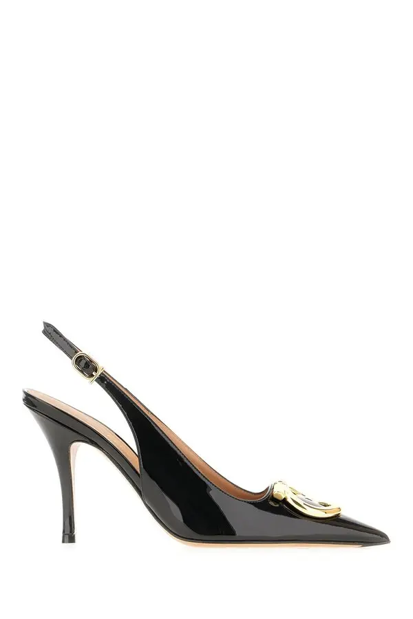 FERRAGAMO Slingback Pumps With Gold Tone Detailing