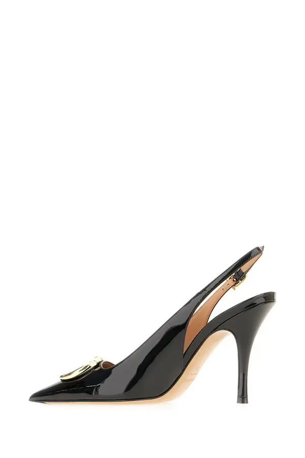 FERRAGAMO Slingback Pumps With Gold Tone Detailing