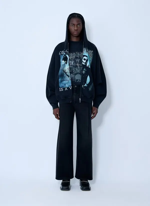 Vetements Graphic Print Zip-up Hooded Sweatshirt