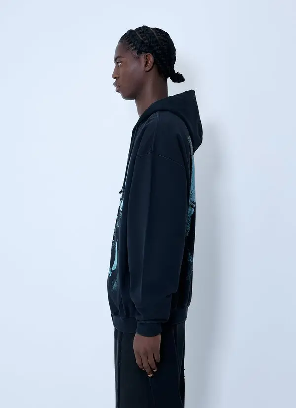 Vetements Graphic Print Zip-up Hooded Sweatshirt