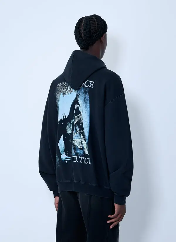 Vetements Graphic Print Zip-up Hooded Sweatshirt