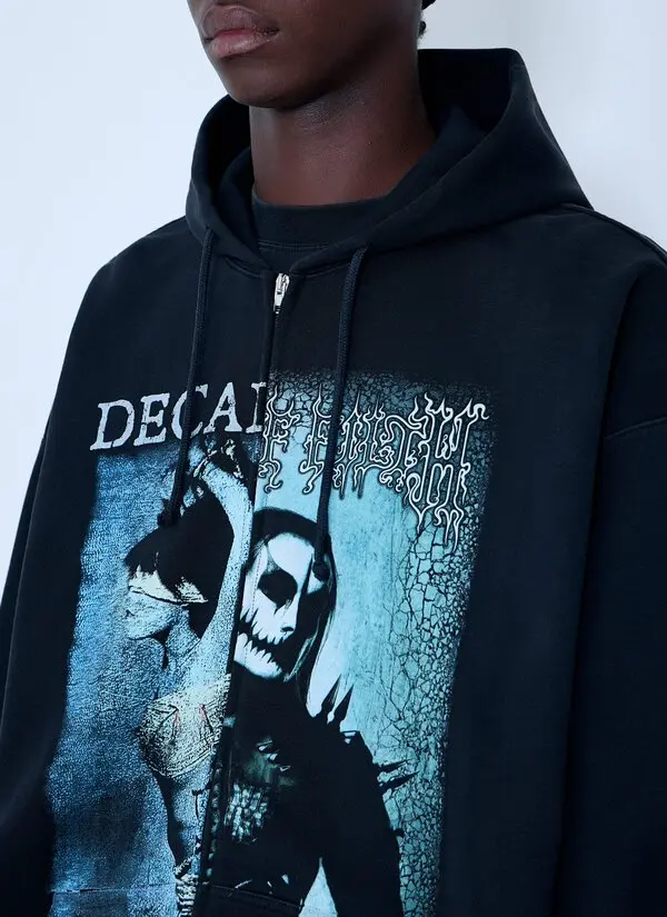 Vetements Graphic Print Zip-up Hooded Sweatshirt
