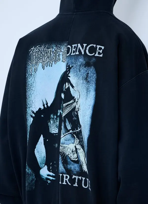 Vetements Graphic Print Zip-up Hooded Sweatshirt