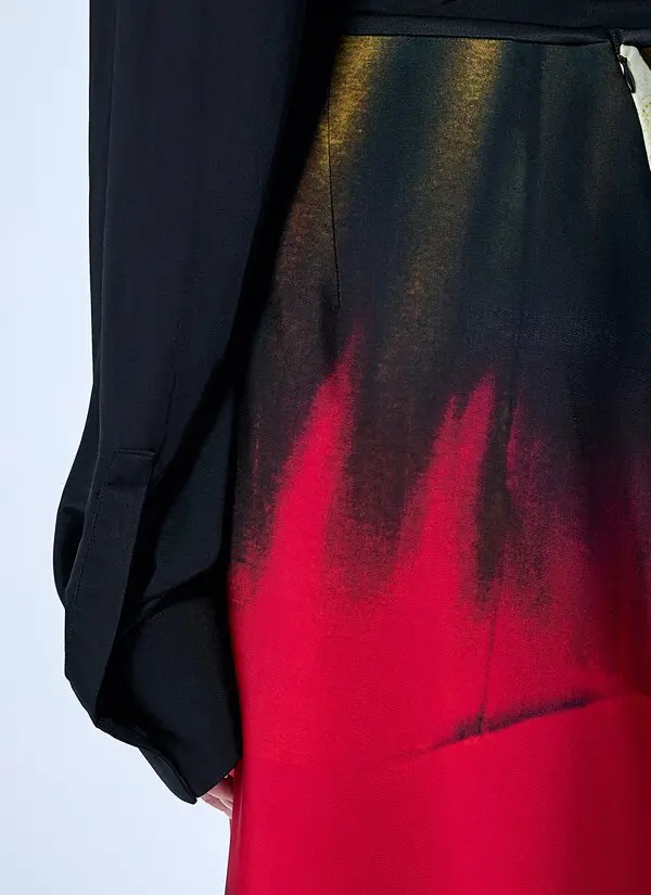 JIL SANDER Printed Midi Skirt With Ruffle Trim