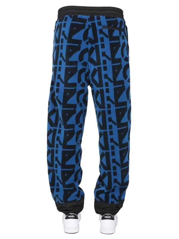 Kenzo Jogging Pants With Monogram Logo - Blue