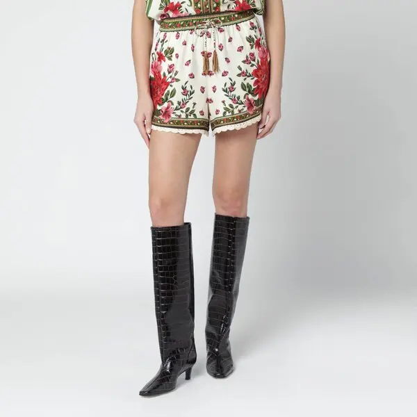 Farm Rio Floral Linen-blend Shorts - Multicolor
