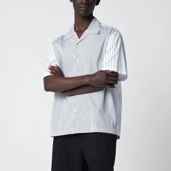JIL SANDER Shirt In Lightweight Striped Cotton - Gray