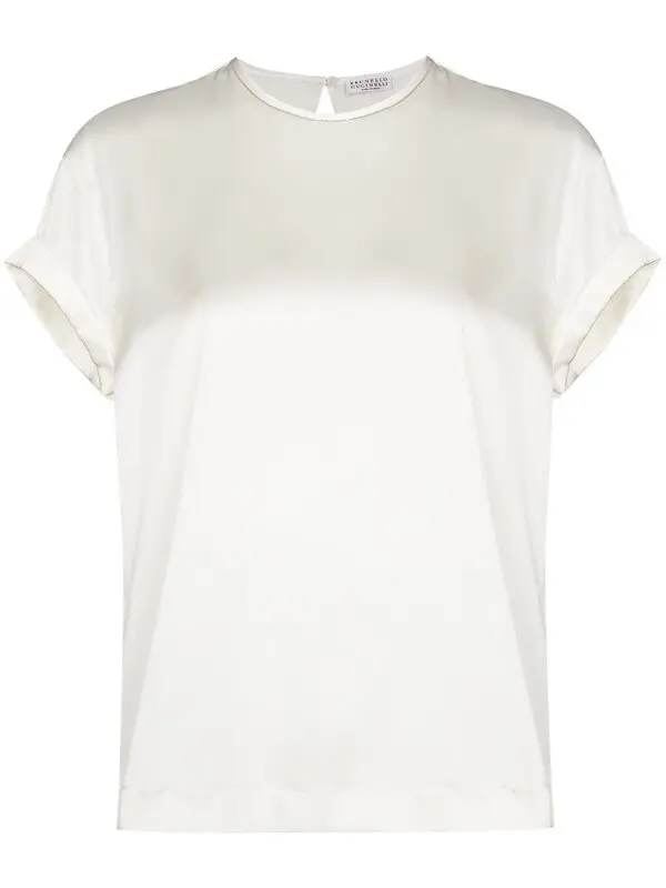 Brunello Cucinelli Silk Crewneck Top - Multicolor