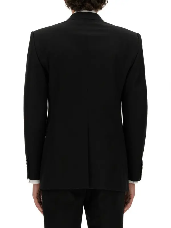 Alexander McQueen Double-breasted Jacket In Cotton - Black