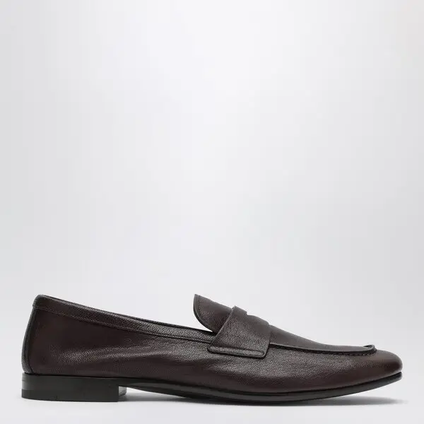 Prada Dark Leather Loafers - Brown