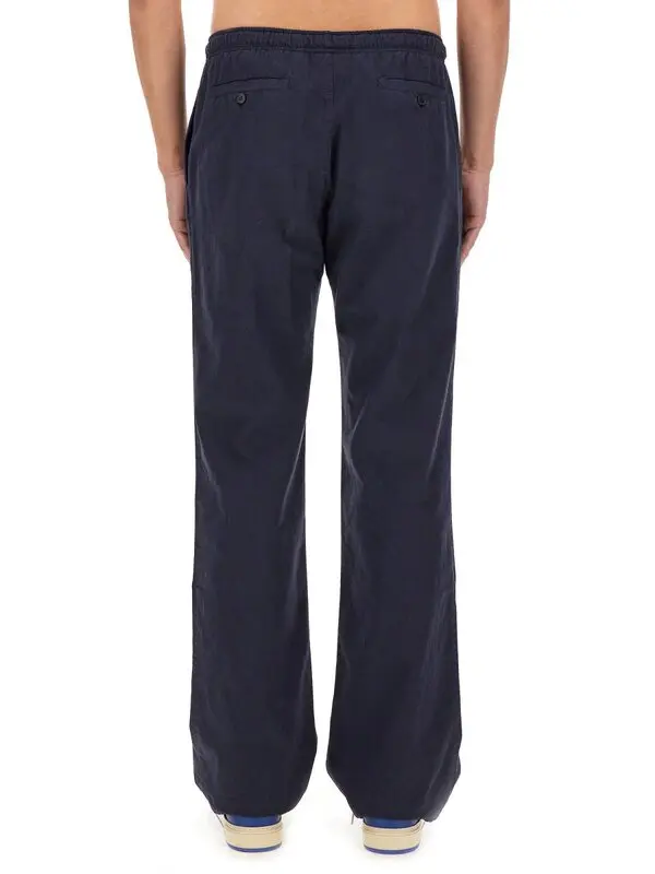 Palm Angels Pants With Logo - Blue