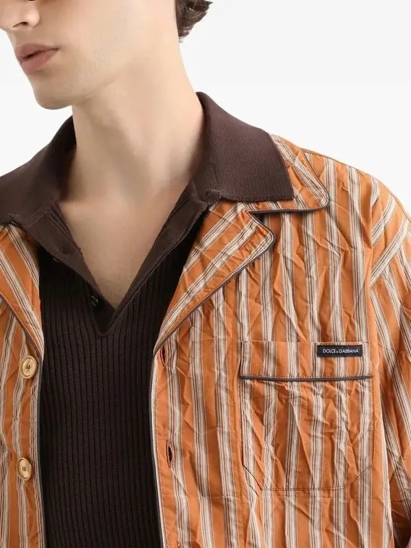 Dolce & Gabbana Striped Shirt With Applique
