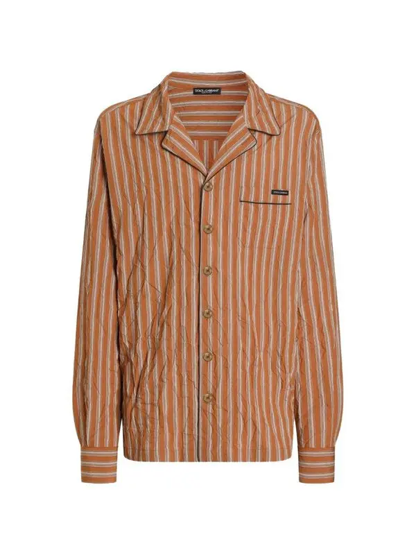 Dolce & Gabbana Striped Shirt With Applique - Multicolor