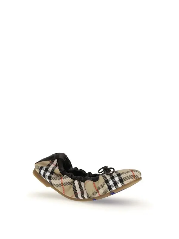 Burberry Fawn Check Ballerinas