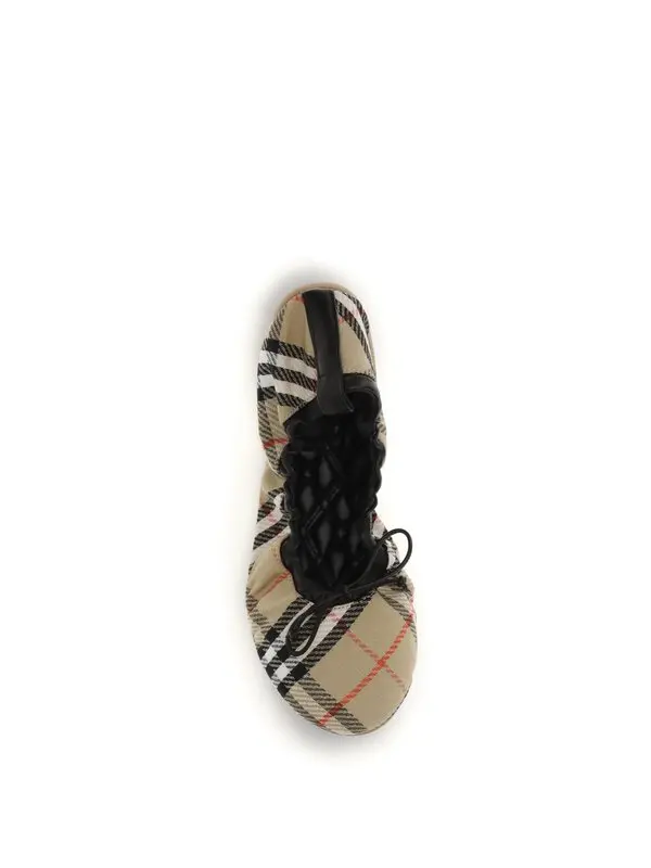 Burberry Fawn Check Ballerinas
