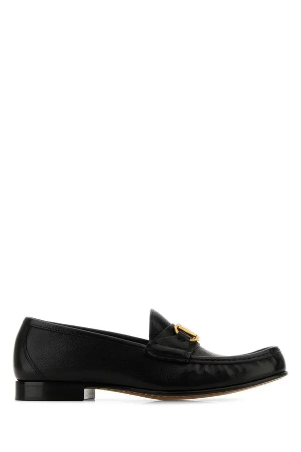 Valentino Garavani Leather Vlogo Loafers - Black
