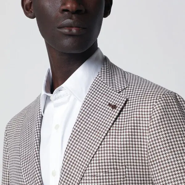 Tagliatore Single-breasted Jacket With Pattern - Brown